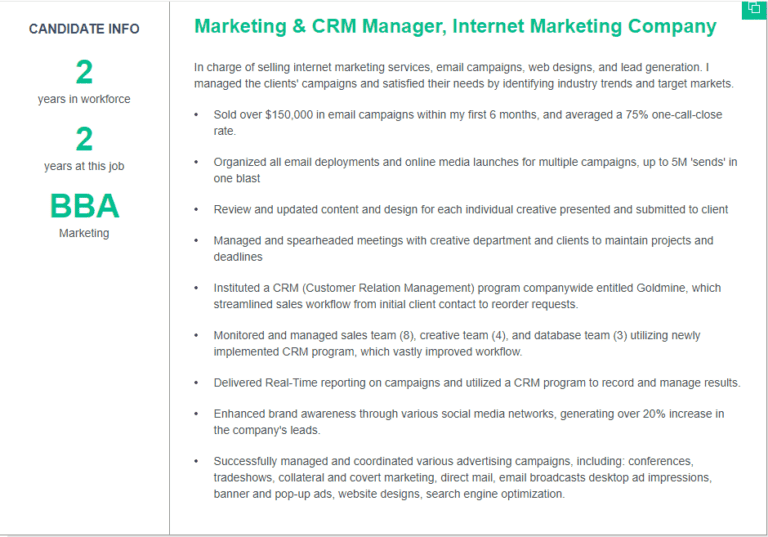 CRM Experience in Resume: The Only Guide You’ll Need